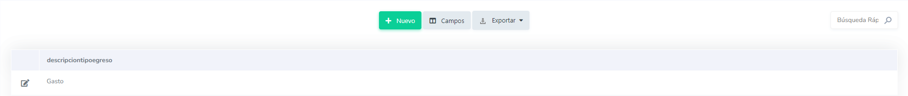 Tipos de Egreso - Megadigital SRL